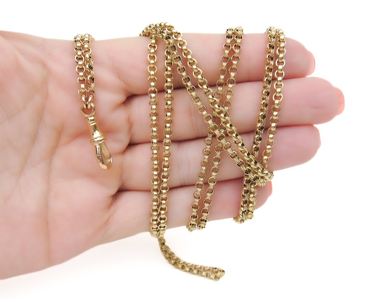 Circa 1880 Victorian Gold Chain — Isadoras Antique Jewelry