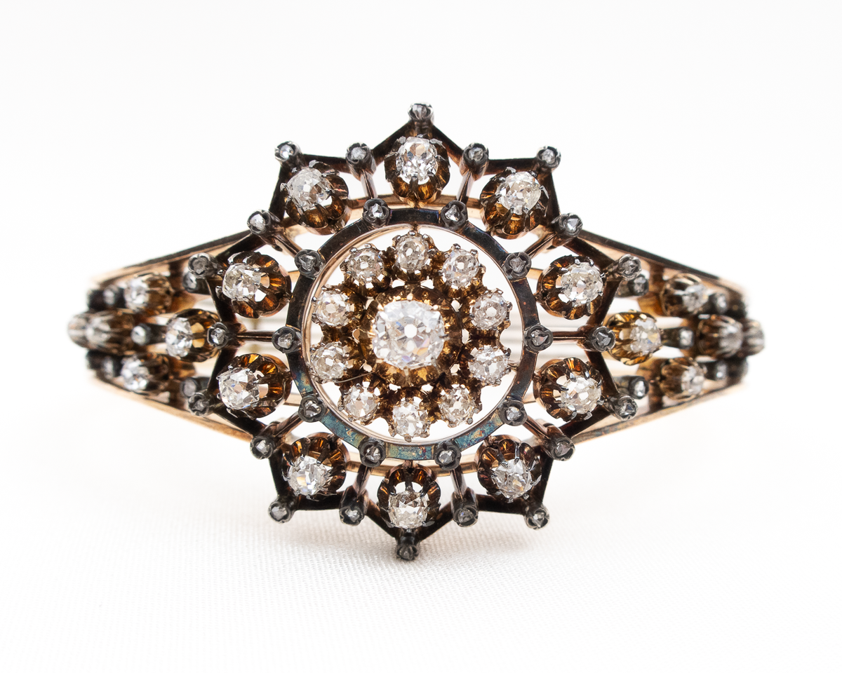Victorian Diamond Bangle — Isadoras Antique Jewelry