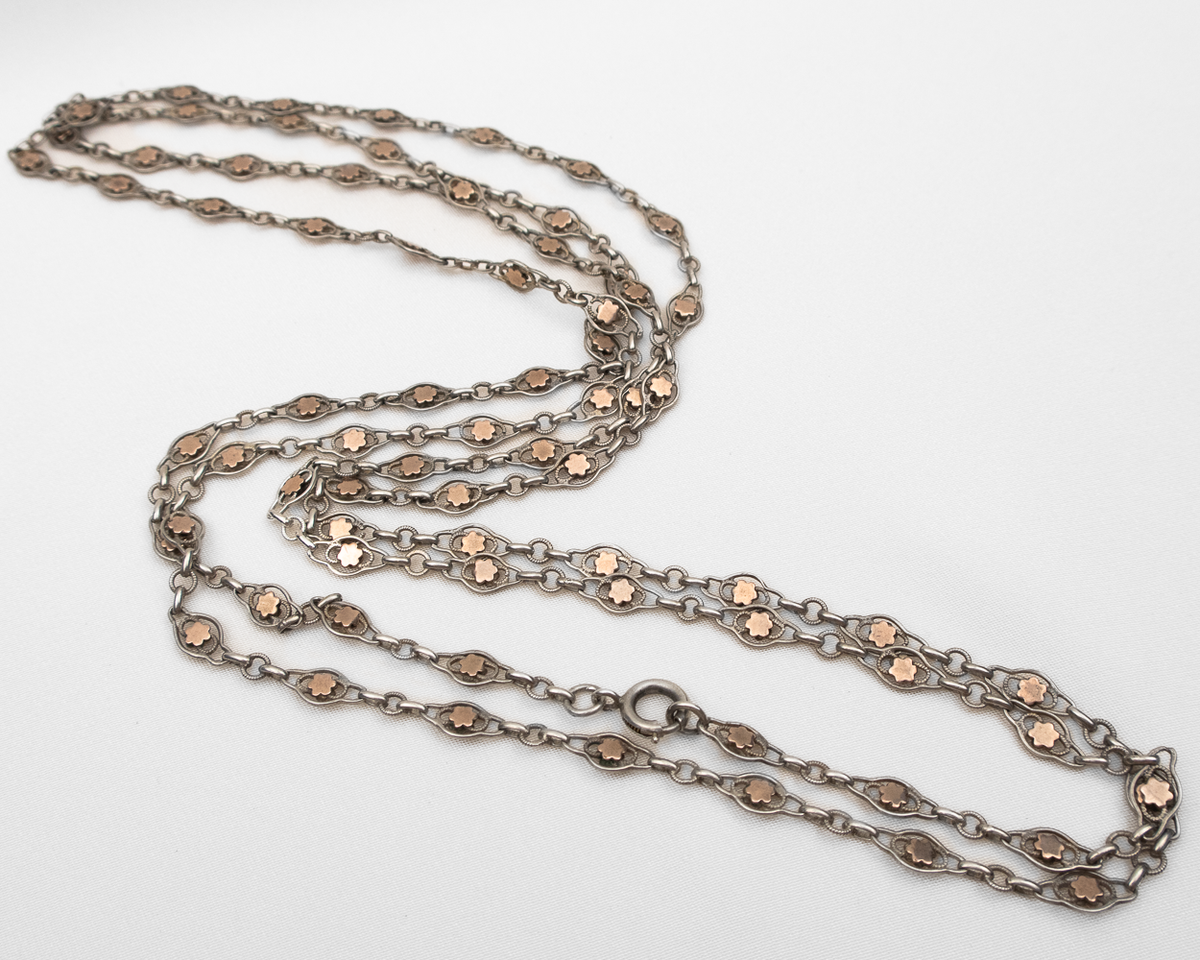 Victorian Silver French Chain — Isadoras Antique Jewelry